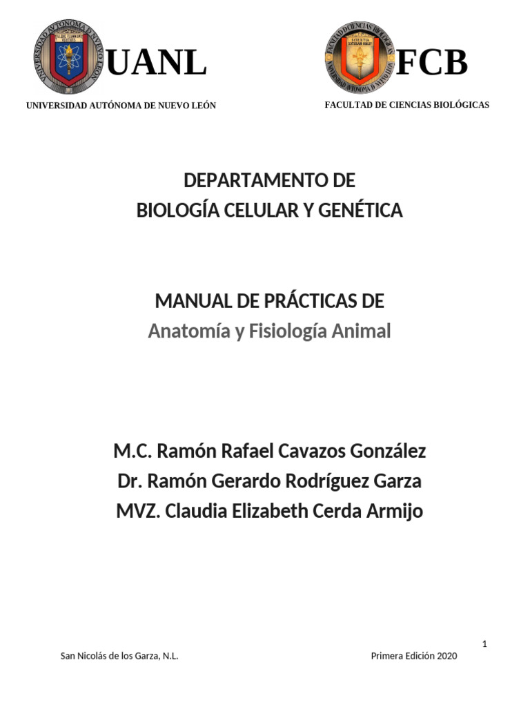Manual de Prácticas Anatomía y Fisiología | PDF