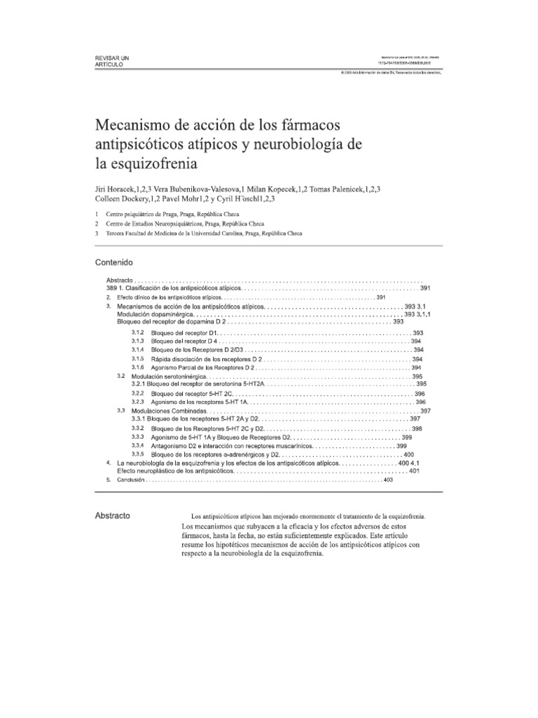 ESP Mechanism of Action of Atypical Antipsychotic Drugs and The ...