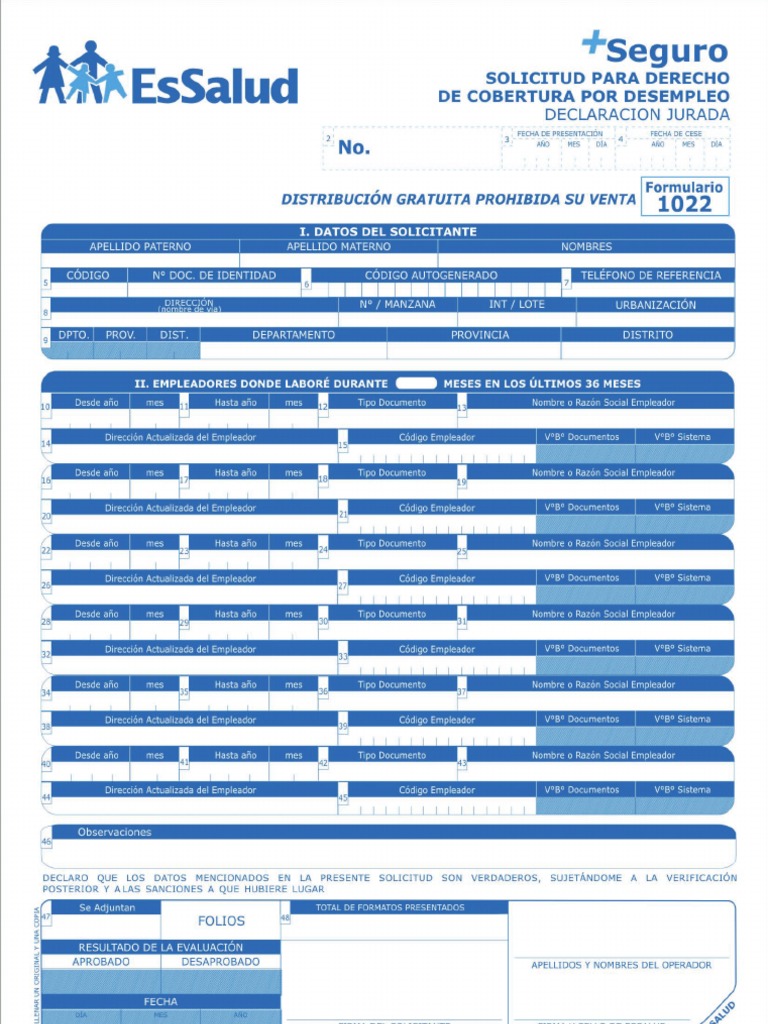 Formulario 1022 | PDF