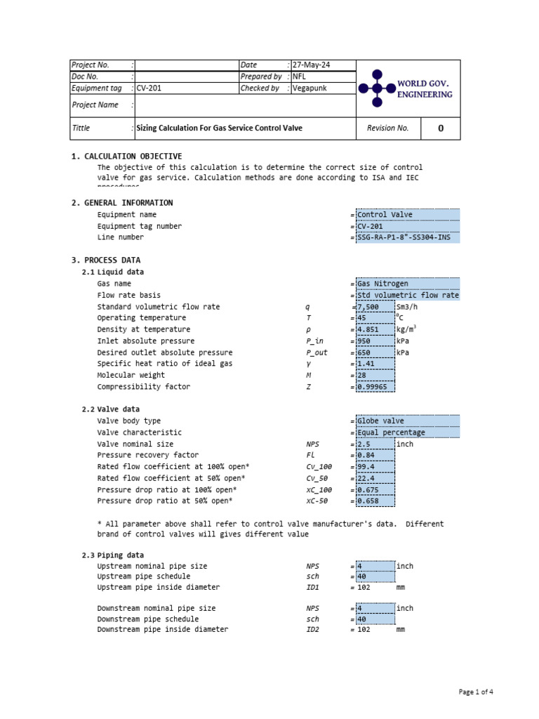 Control valve Sizing | PDF