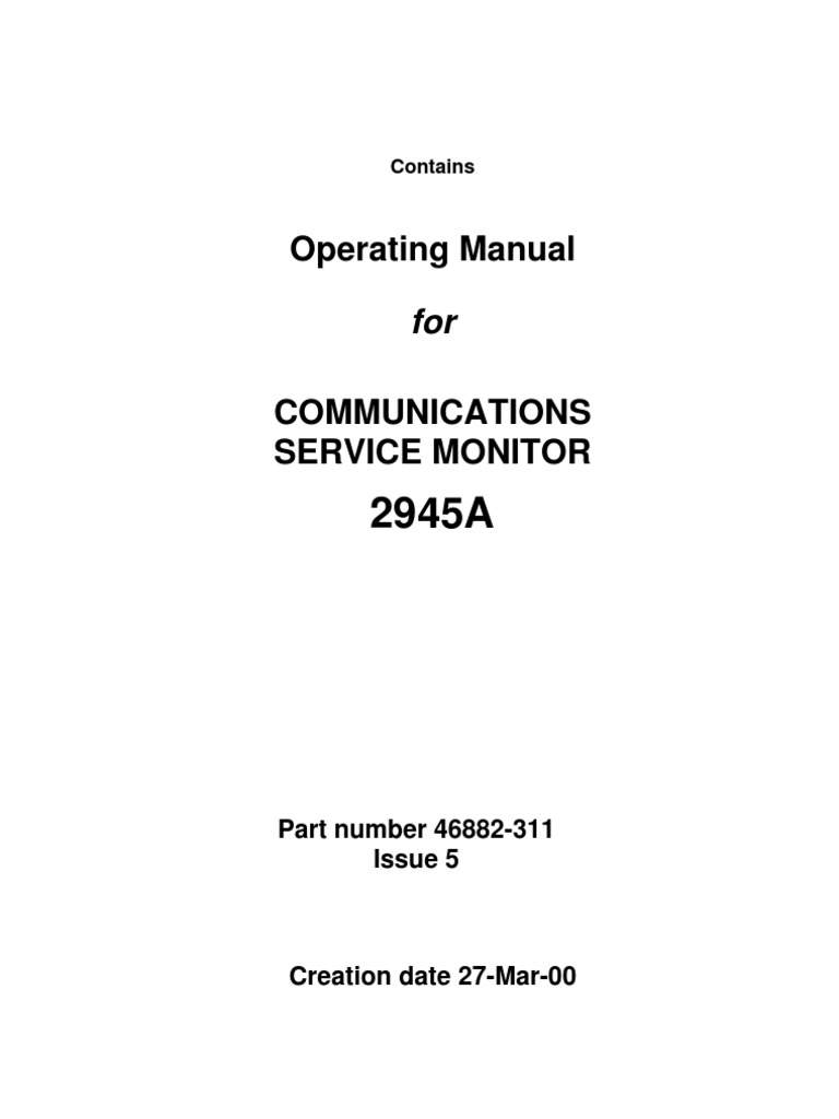 2945A Manual | PDF | Ac Power Plugs And Sockets | Fuse (Electrical)