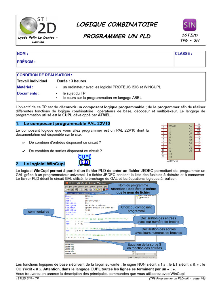 TP6 Programmer Un PLD1 | PDF