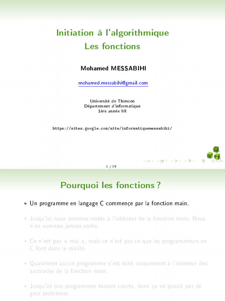Cours5 Fonctions | PDF