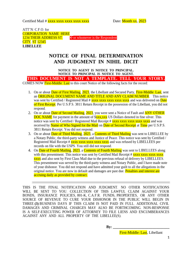 Final Determination Template | PDF