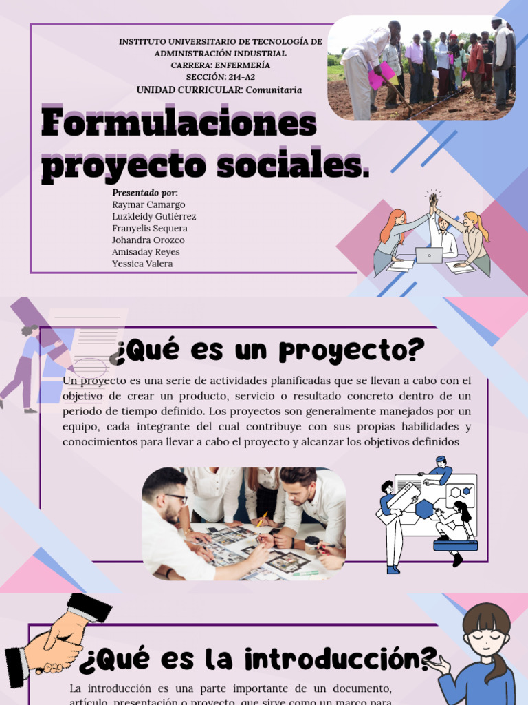 formulaciones proyecto sociales. | PDF