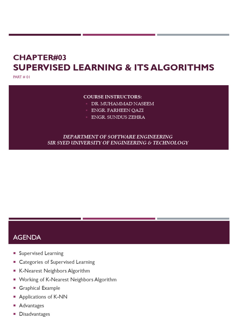 Chapter#03 Supervised Learning and Its Algorithms - I | PDF