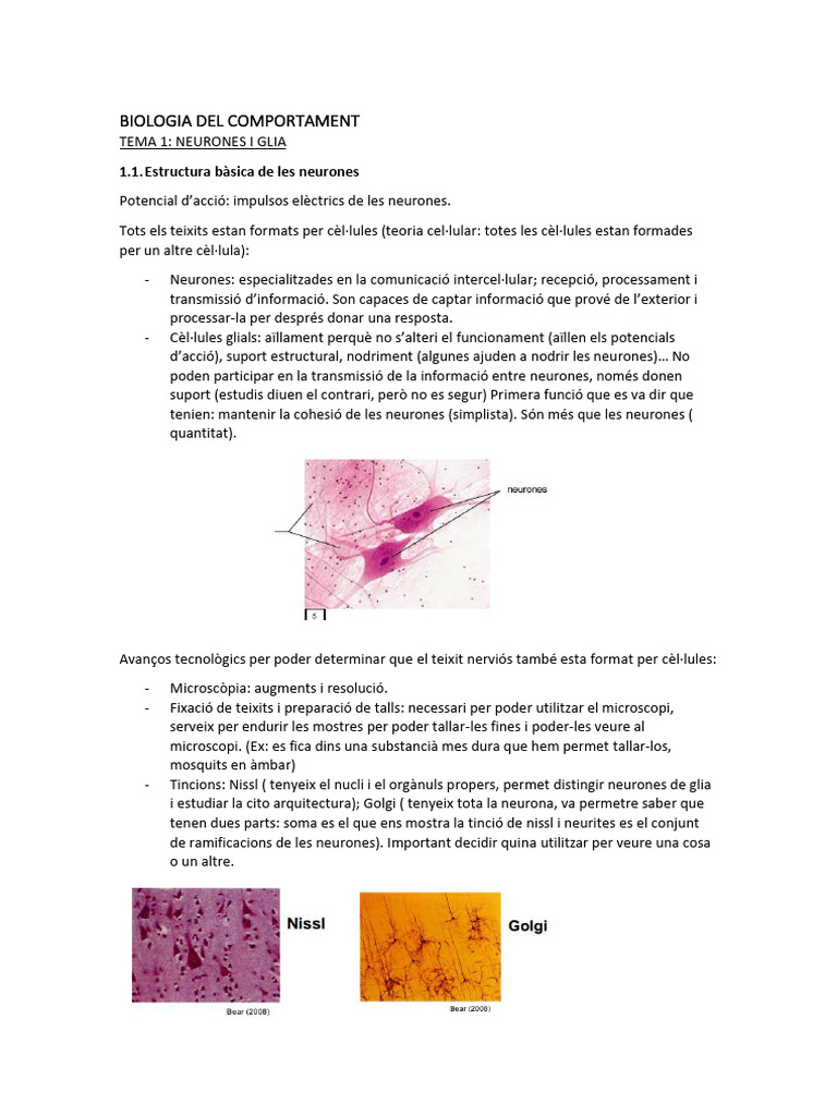 Biologia Del Comportament | PDF