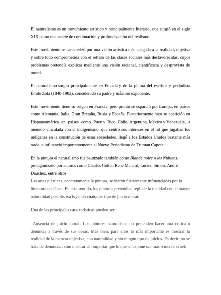 Naturalismo: Arte y Literatura del Siglo XIX | PDF | Pinturas ...