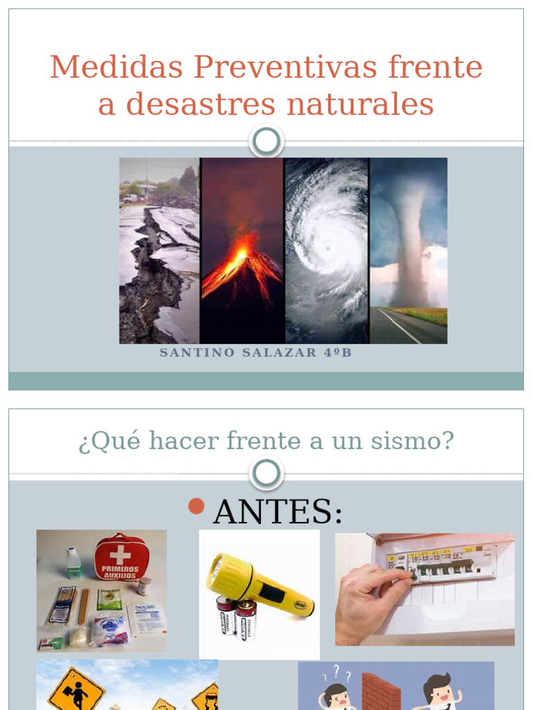 Medidas Preventivas Frente A Desastres Naturales | PDF
