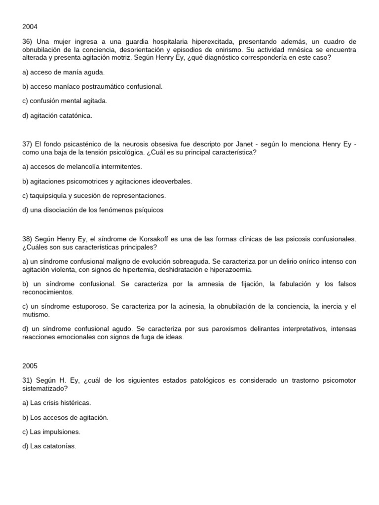 Henry Ey Oficial | PDF | Síndrome | Ciencia y matemáticas