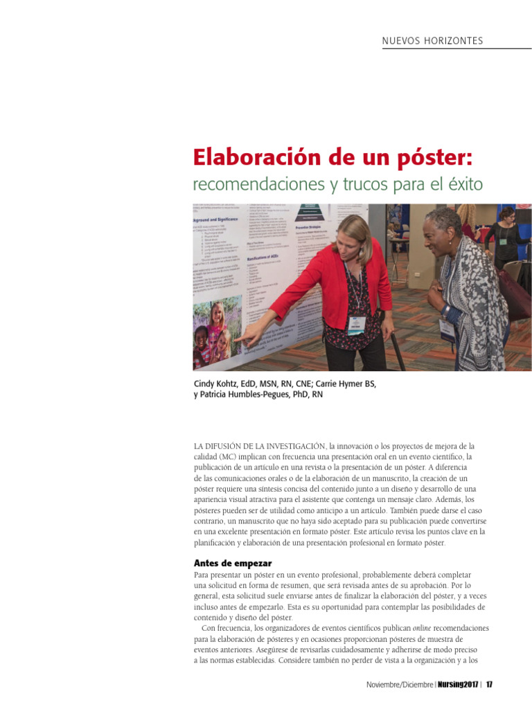 Kohtz et al, 2017 Elaboración de un póster ...