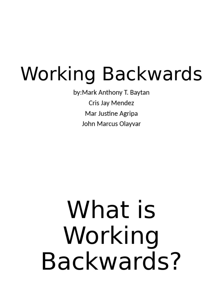Working Backwards WPS Office | PDF