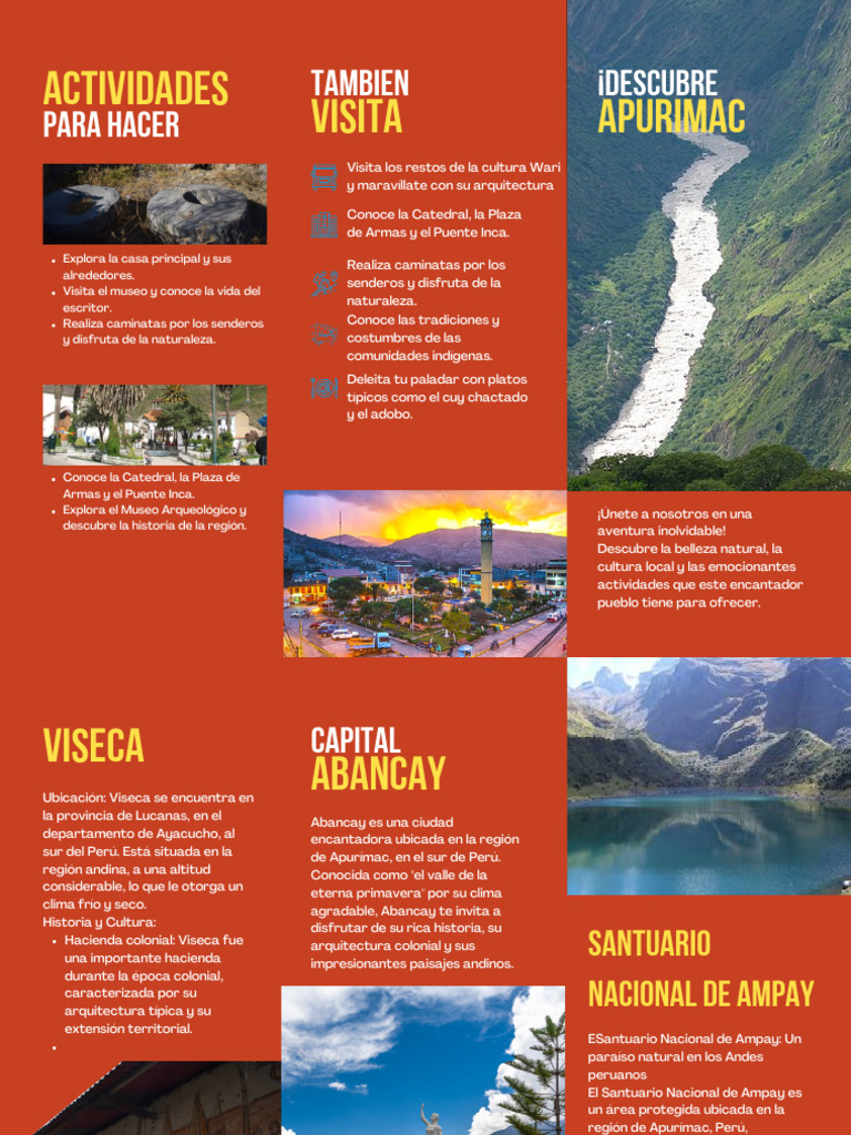 Folleto tríptico plan turístico Guatapé Colombia moderno naranja | PDF