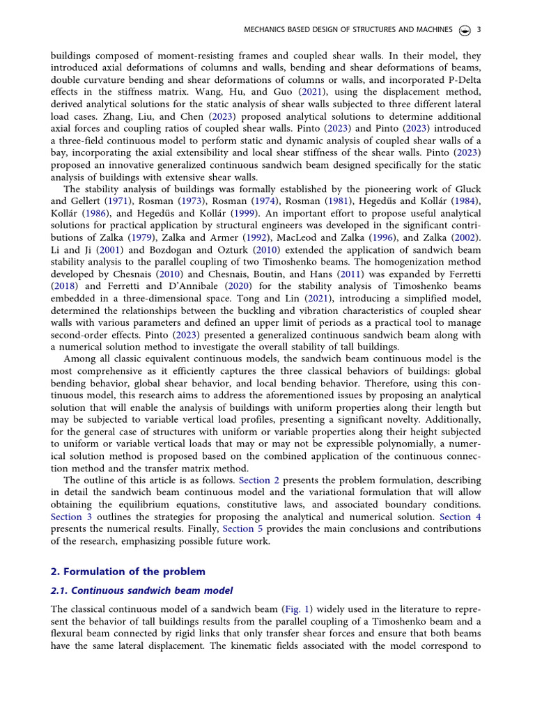 Practical Solutions For Global Buckling Analysis In Tall Buildings Classic Sandwich Continuous