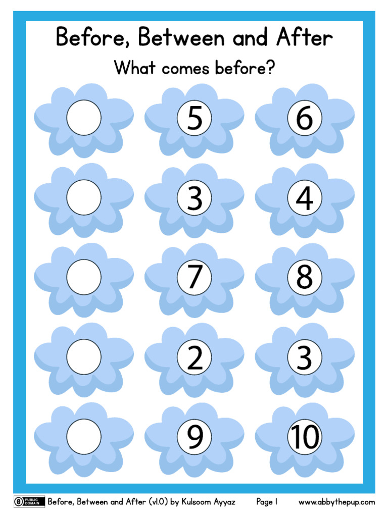 Before, Between and After 1-10 | PDF