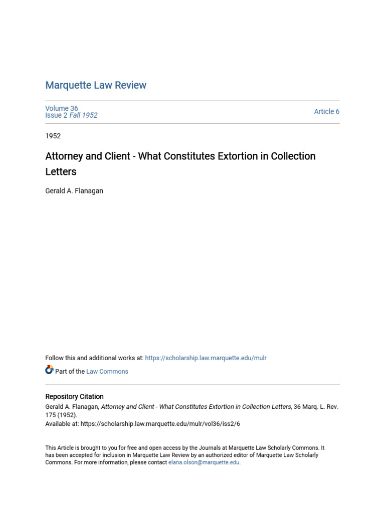 Attorney and Client - What Constitutes Extortion in Collection Le | PDF ...