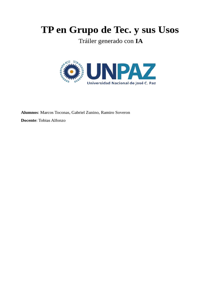 TP en Grupo de Tec. y Sus Usos | PDF