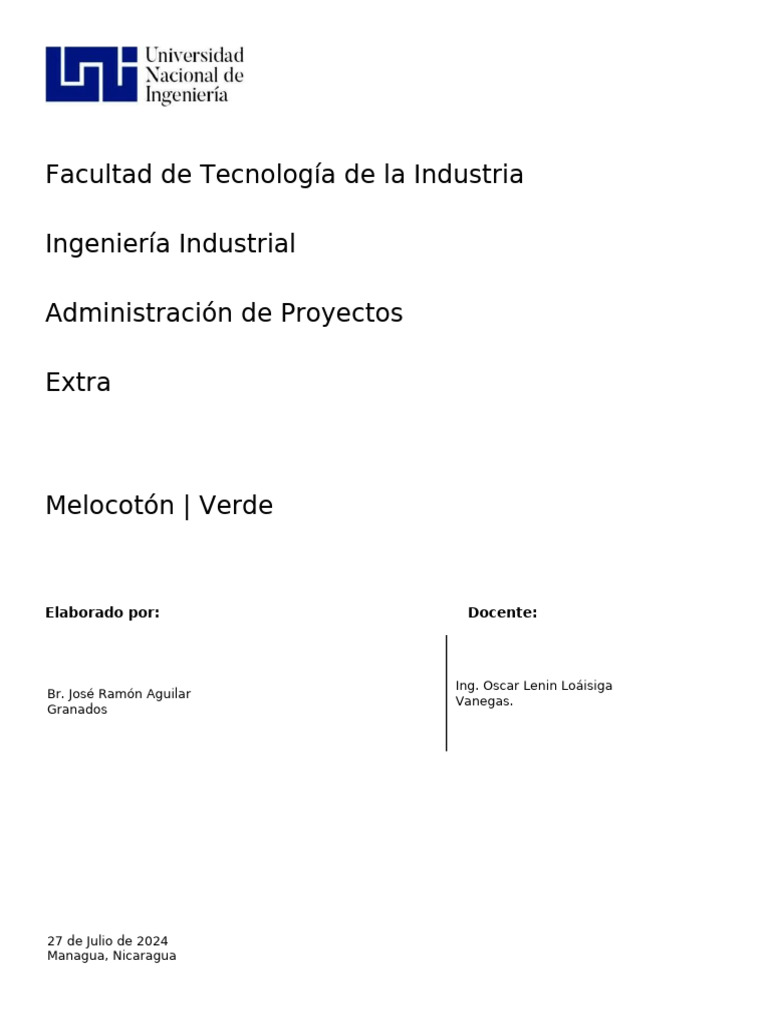 Trabajo Admon Proyectos | PDF
