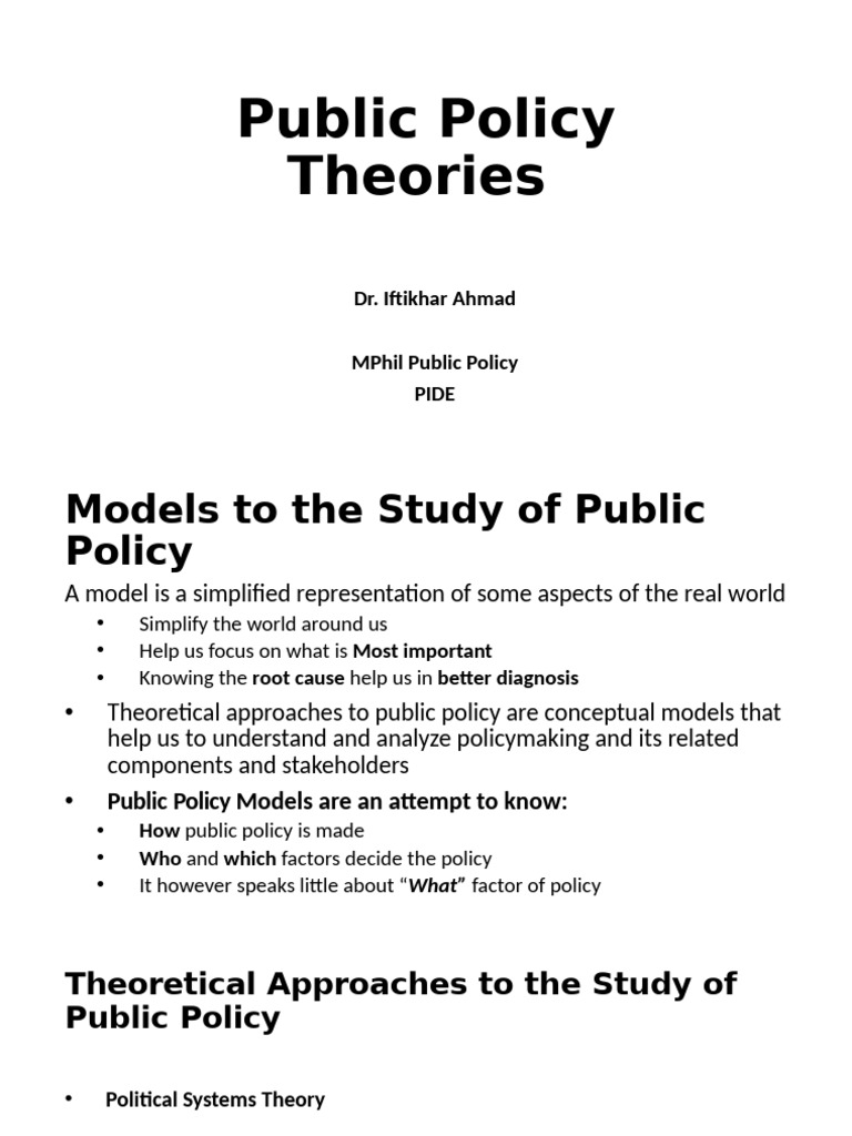3-Public Policy Theories | PDF