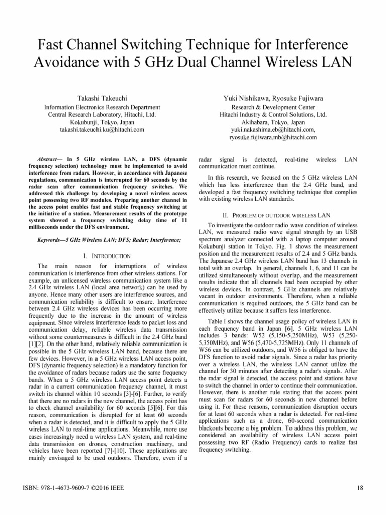 2016 Fast Channel Switching Technique for Interference | PDF