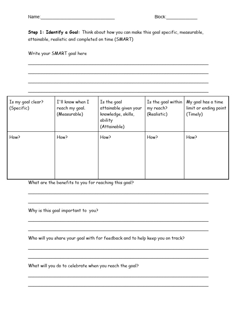 2024 Goal Setting Summative | PDF