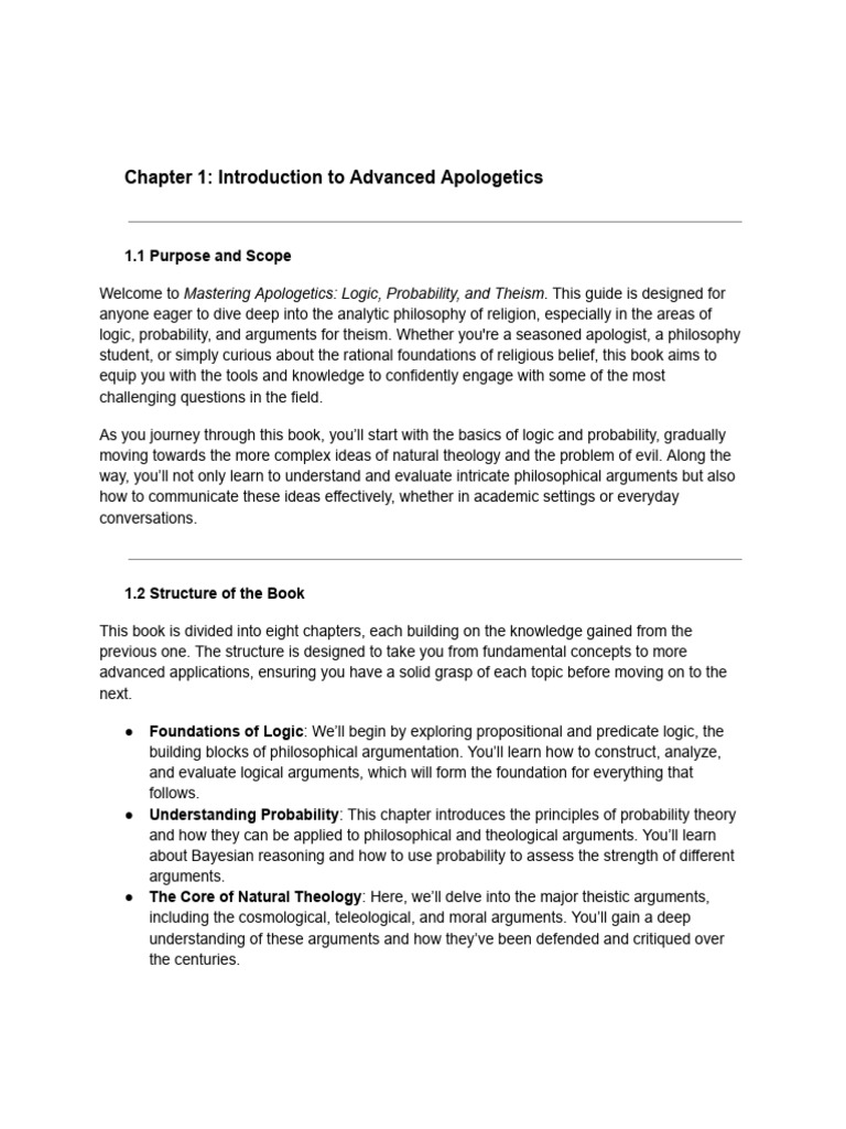 Mastering Apologetics - Logic, Probability, and Theism | PDF
