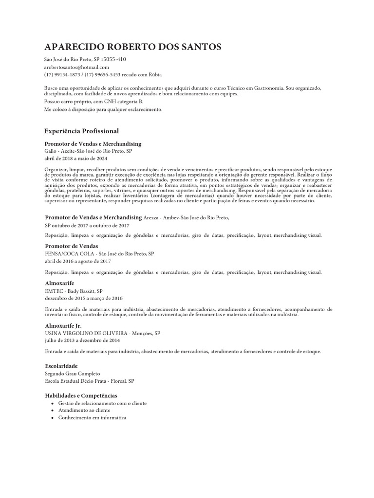 Curriculo Atualizado - Roberto | PDF