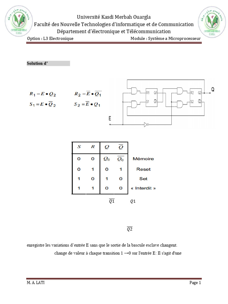 Solution-TD1 Systèmes A | PDF