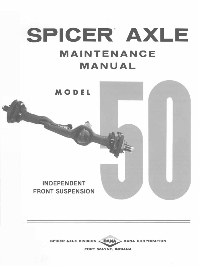 Spicer Axle: Maintenance Manual | PDF