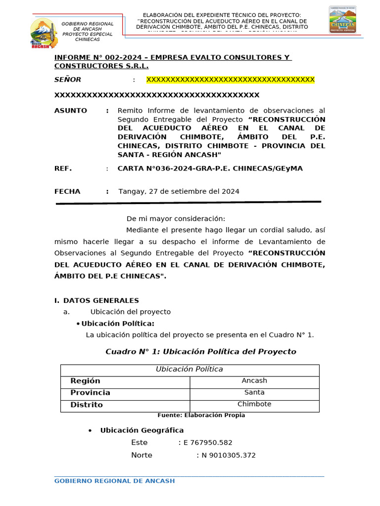 Informe de Subsanacion | PDF