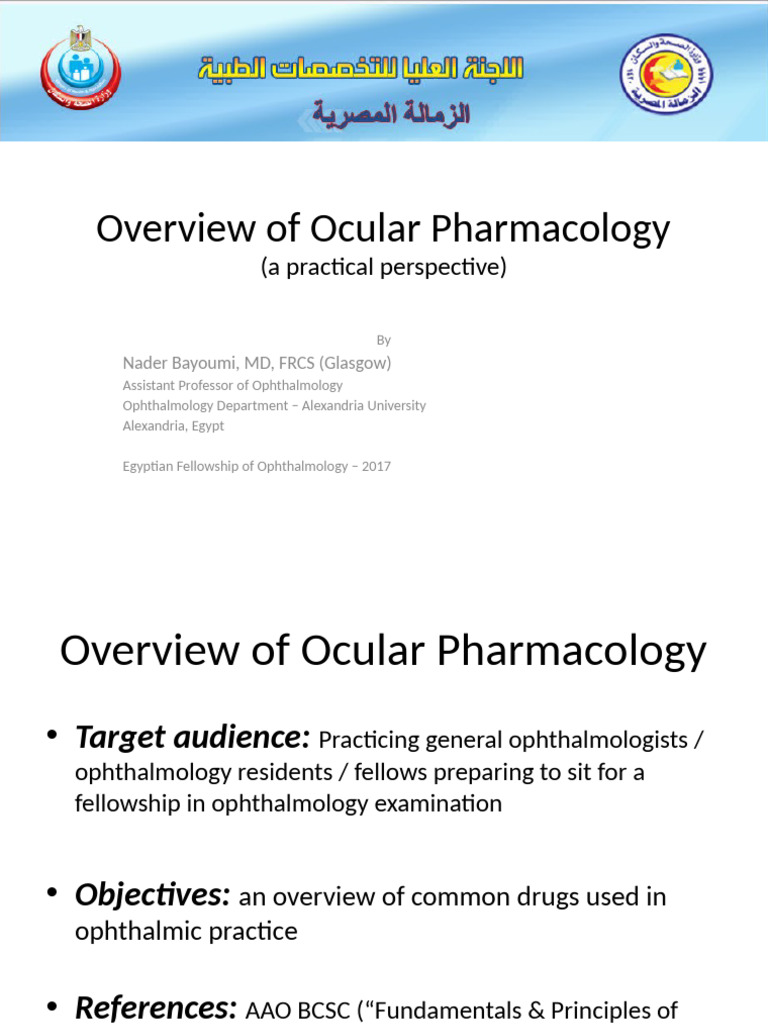 Overview Of Ocular Pharmacology Pdf