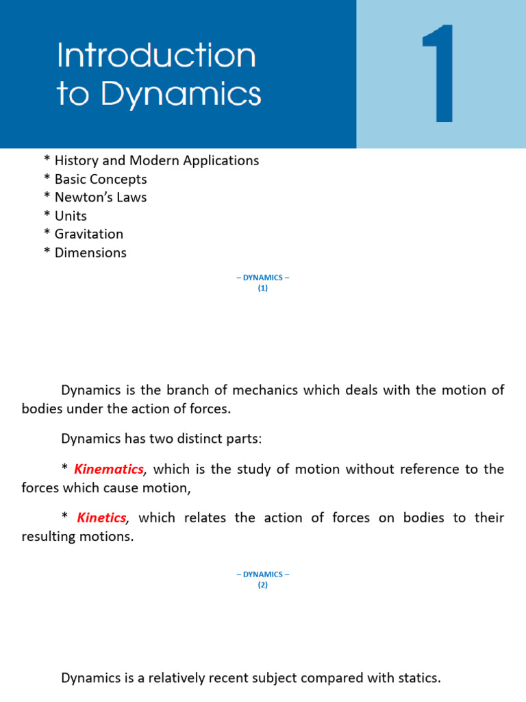 Dynamics 01 | PDF