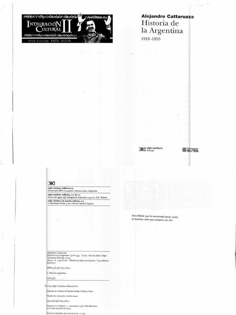 Cattaruzza A - Historia de La Argentina 1916-Cap. 10 | PDF