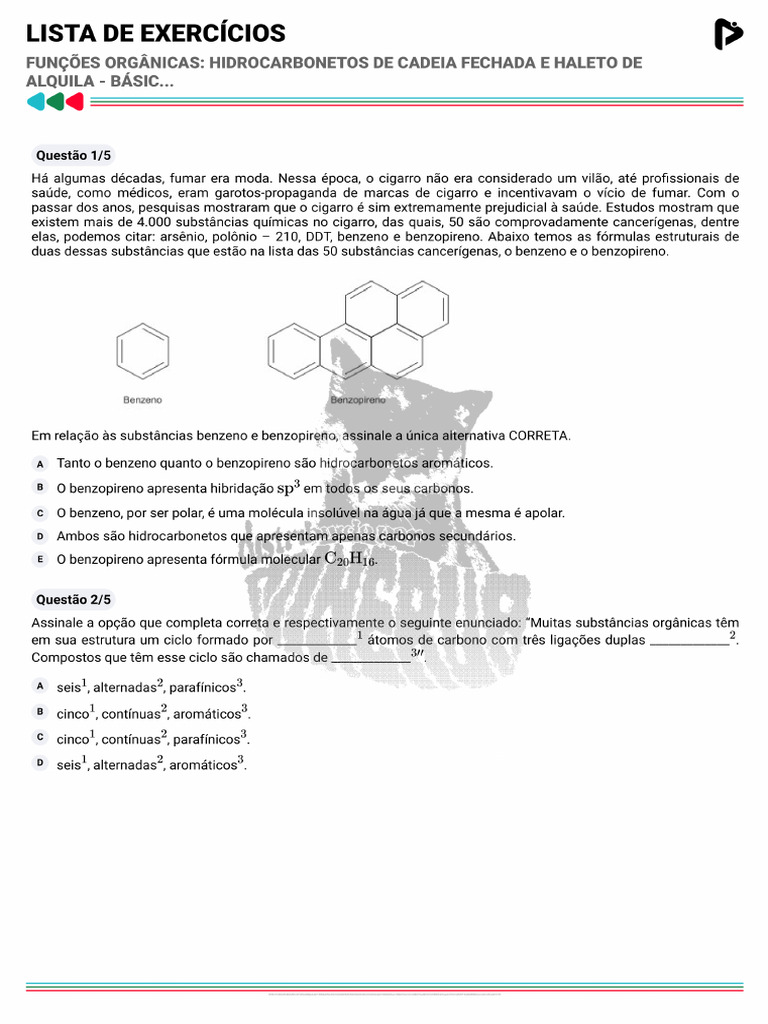 Exercícios Química II - Módulo 4 | PDF