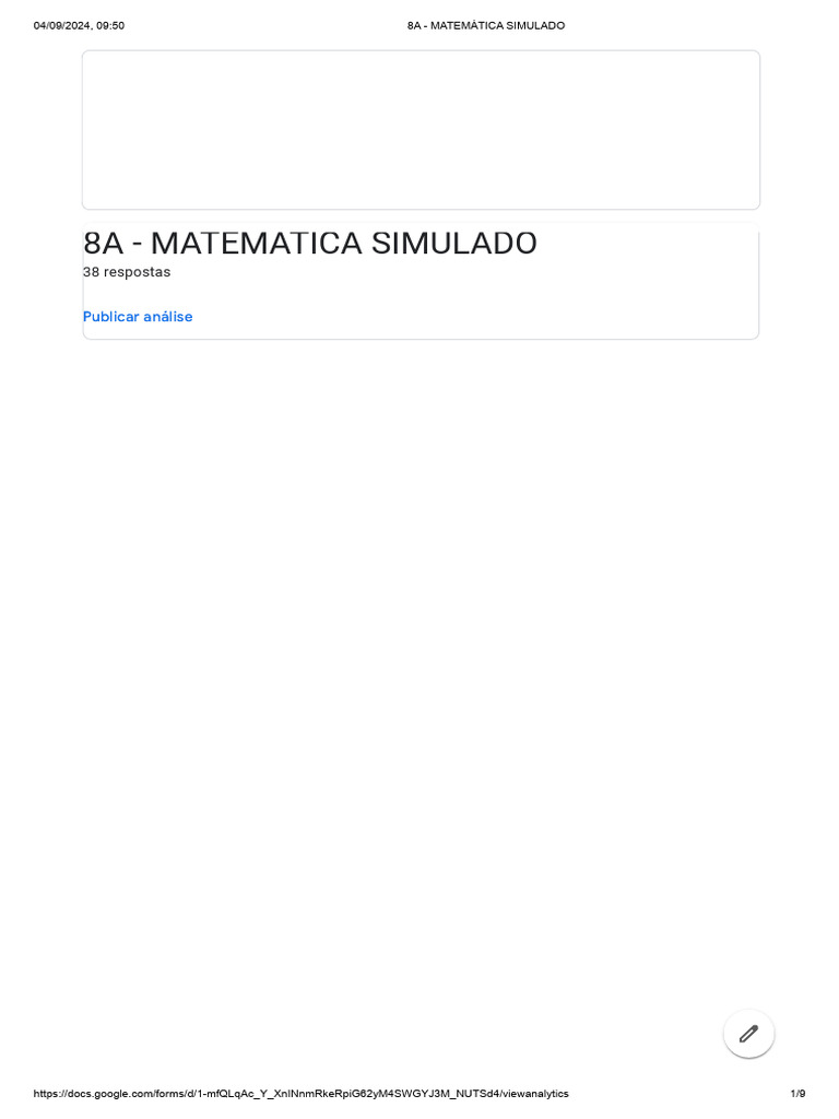 8A - MATEMÁTICA SIMULADO | PDF
