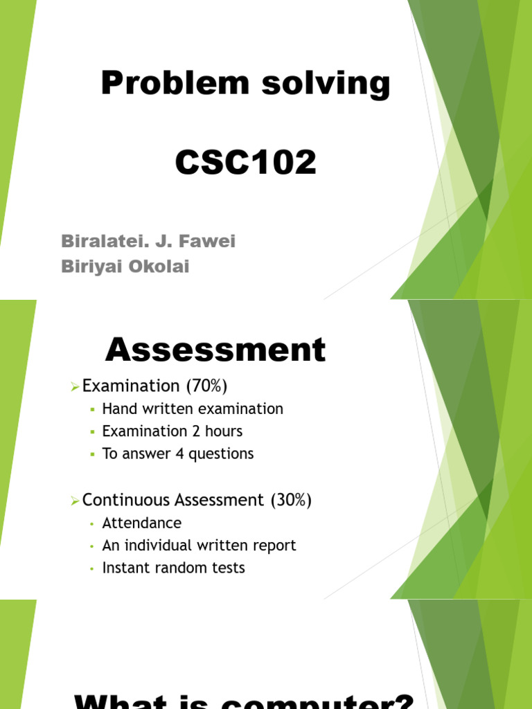 CSC 102 Power Point Version | PDF