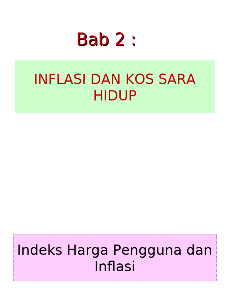 Nota 2.1 - Inflasi Dan Kos Sara Hidup | PDF