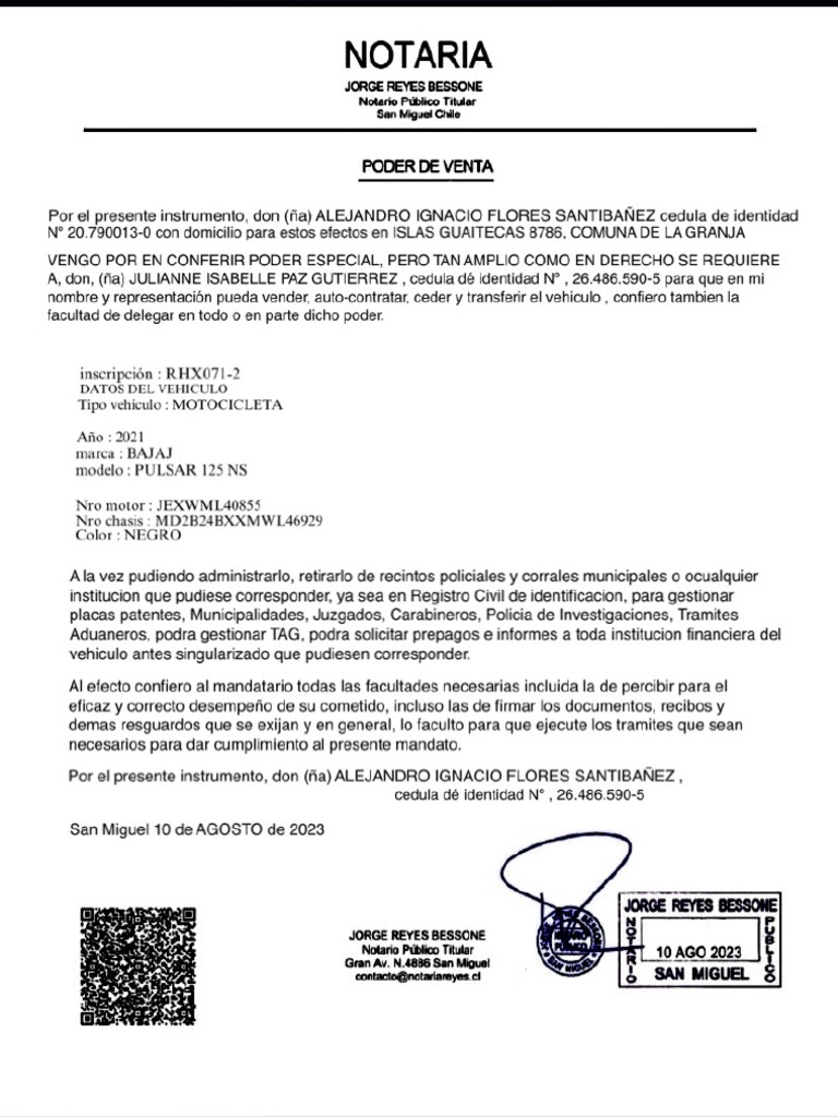 Poder Venta Moto | PDF