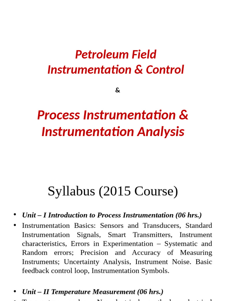 Unit 1 Introduction To Instrumentation | PDF