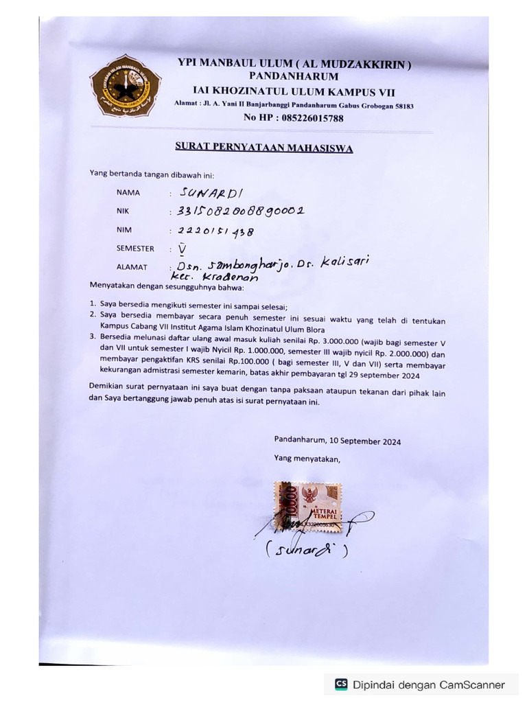 Srt Pernyataan | PDF