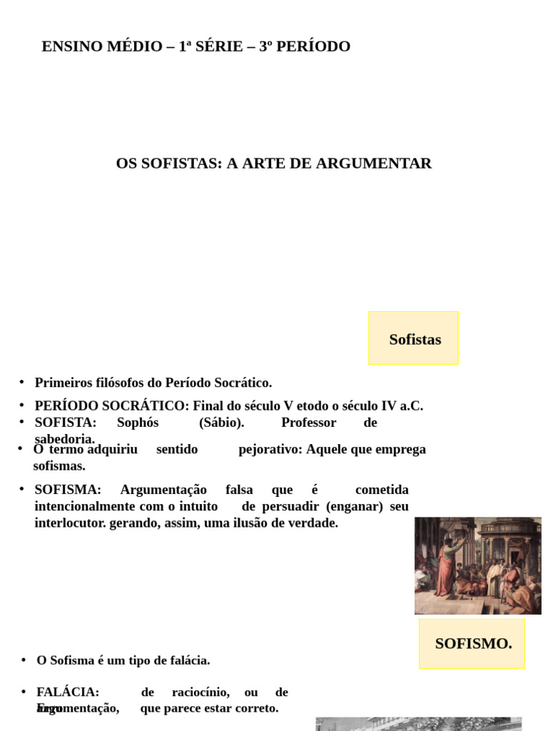 Aula Os Sofistas e A Arte de Argumentar | PDF