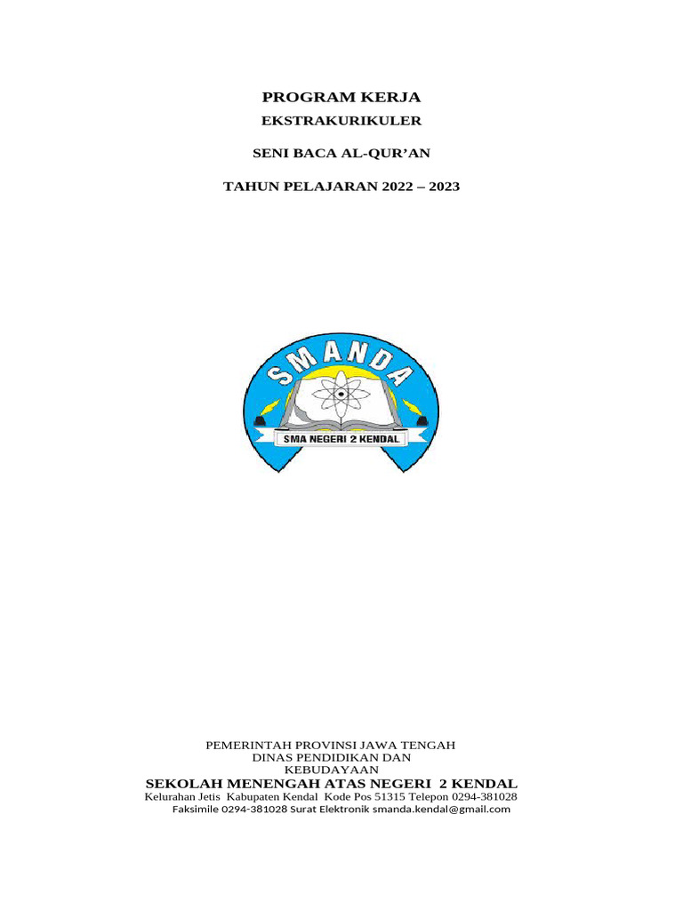 Program Kerja Ekskul Seni Bta 2024-2025 | PDF