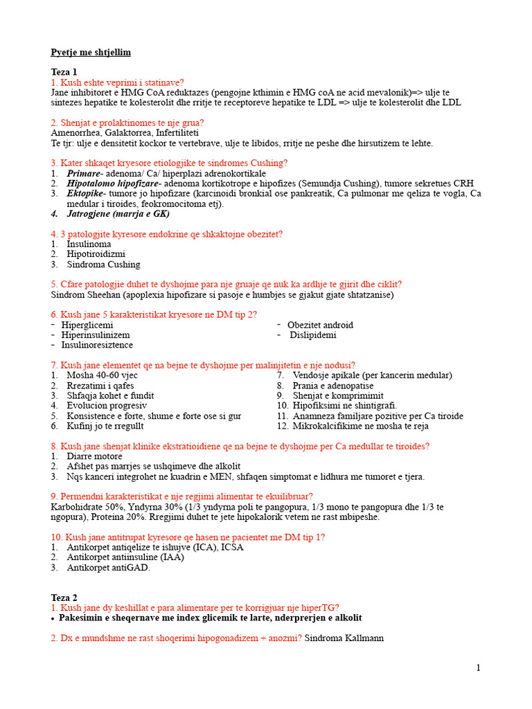 Pyetjet Shtjelluese-1 | PDF