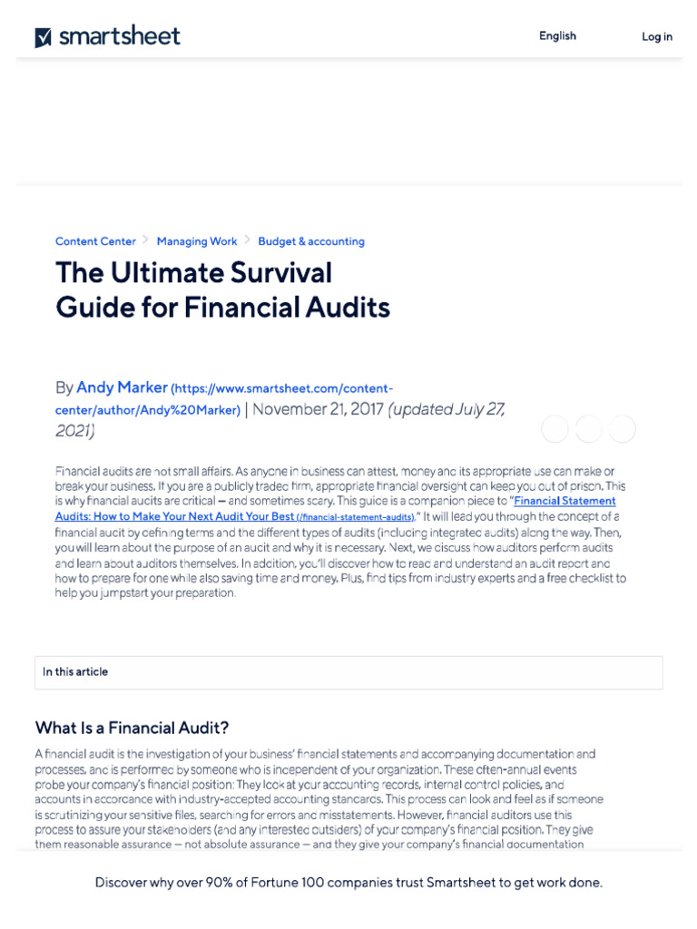 The Ultimate Survivalfor Finacial Audits | PDF