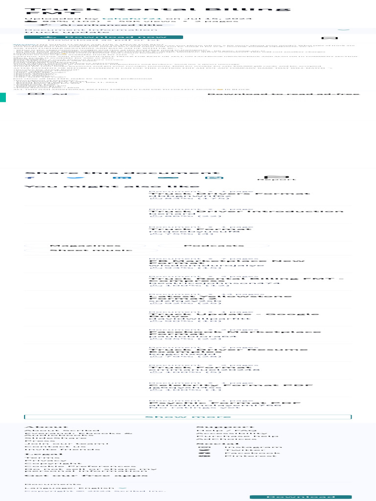 Truck Rental Billing FMT PDF | PDF