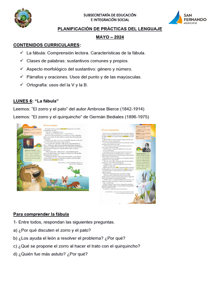 PLANIF LENG Mayo 2024 | PDF