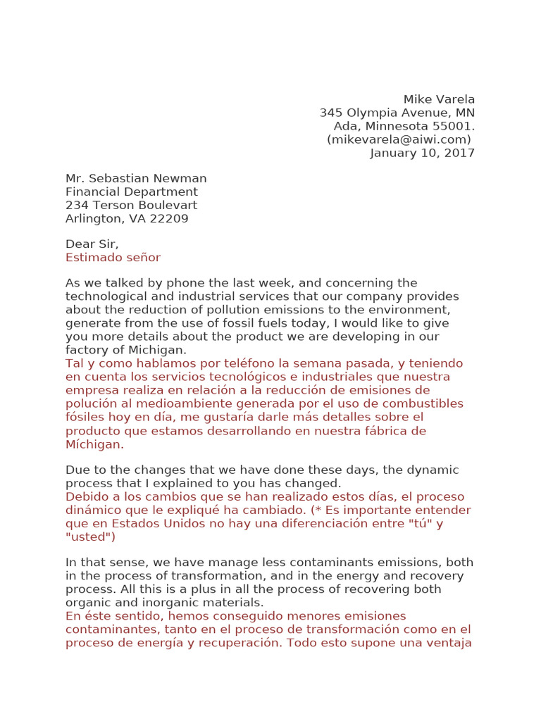 Modelo de Carta | PDF