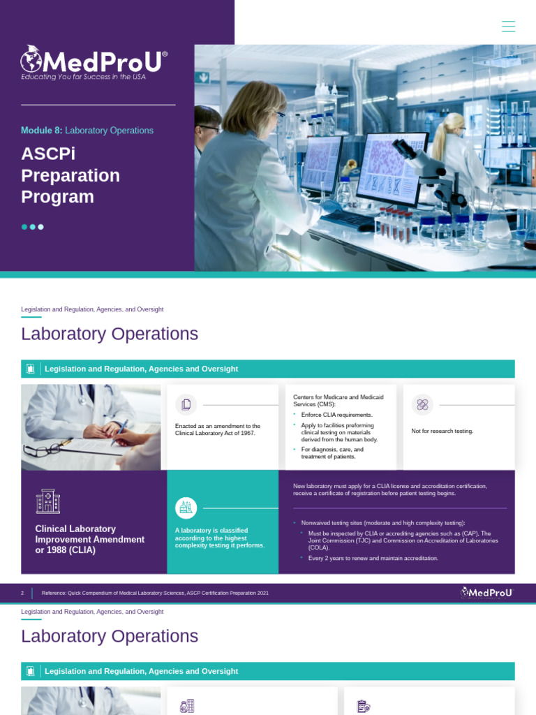 DeCK 27 - ASCP I Laboratory Operations - REV1 | PDF