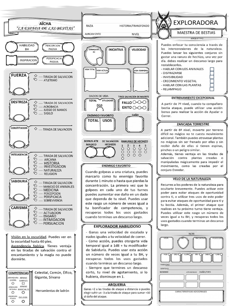AICHA Hoja de Personaje 1 | PDF