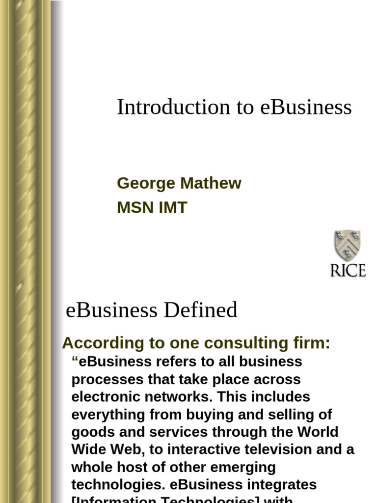 1 Introduction To Ebusiness | PDF